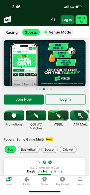 Create a TAB account using the TAB app (New App) Create a TAB account using the TAB app (New App)